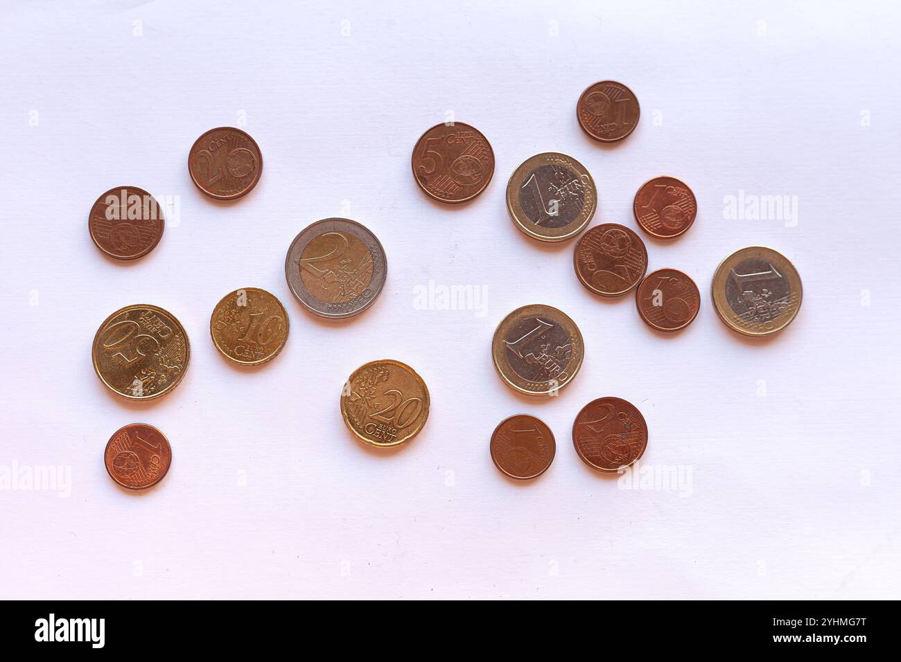High-Resolution Background Texture of Euro Currency Coins Stock Photo ...