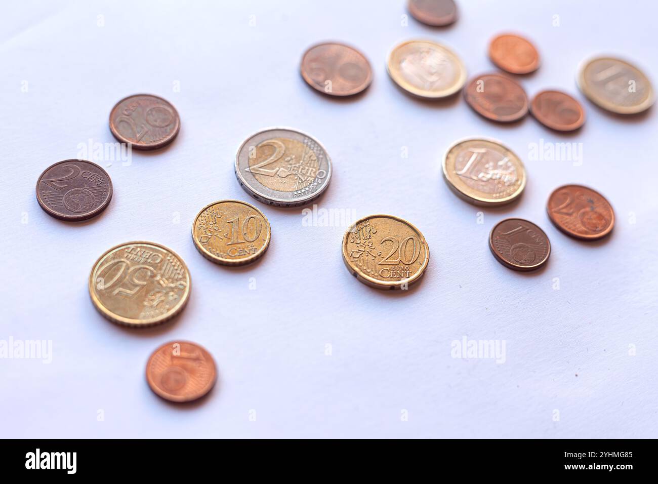Euro Coins in Mixed Denominations Representing Wealth and Prosperity ...