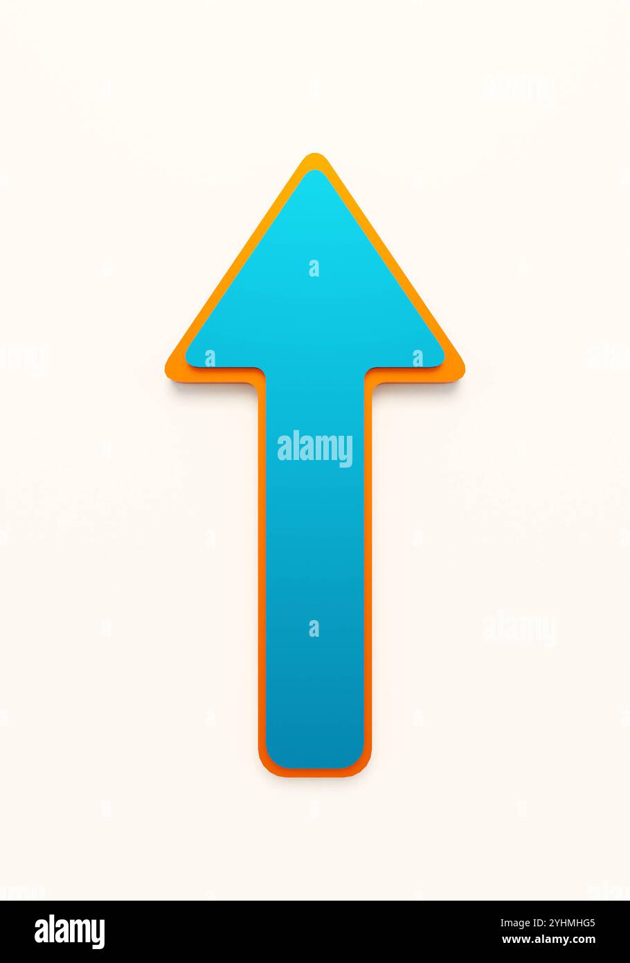 Blue arrow with orange edge, upward. Blue arrow with orange edge ...