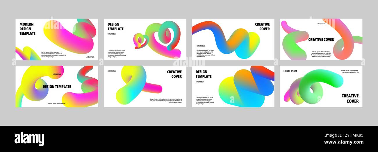 Modern gradient line banner templates. Creative layout with colorful ...
