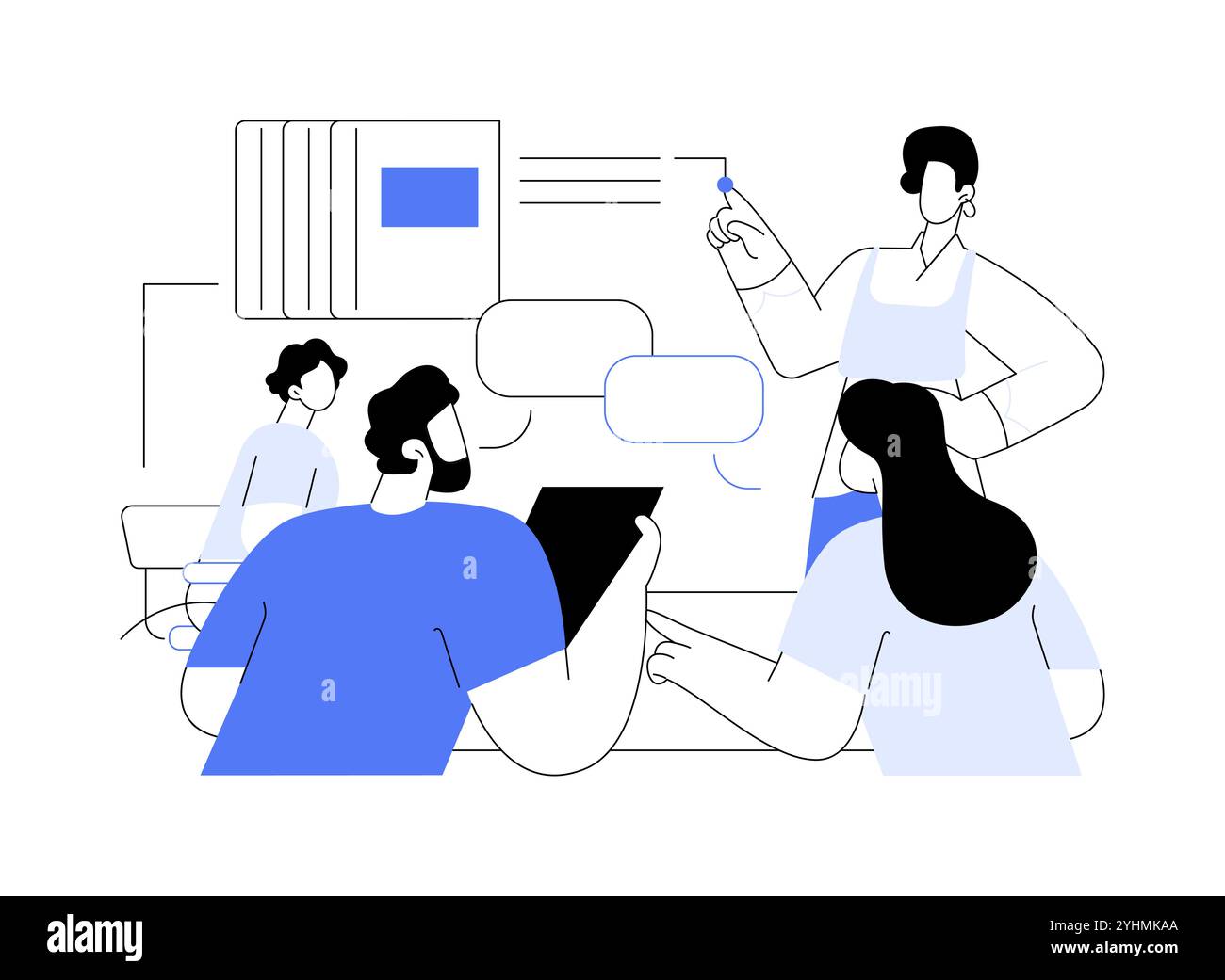 Communication studies isolated cartoon vector illustrations Stock ...