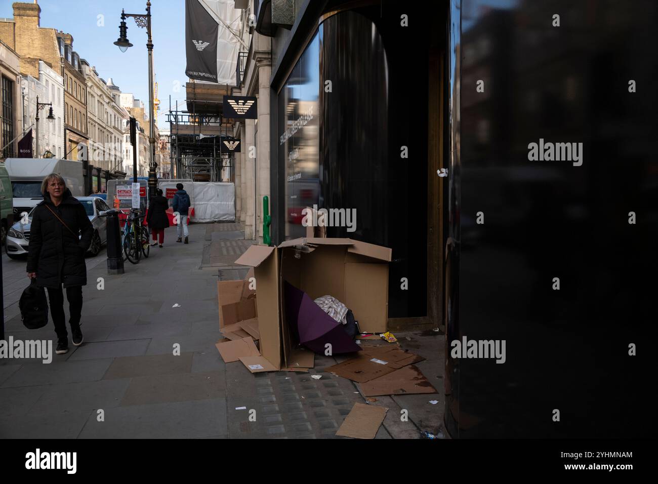 Homeless cardboard makeshift night accommodation, on Old Bond Street ...