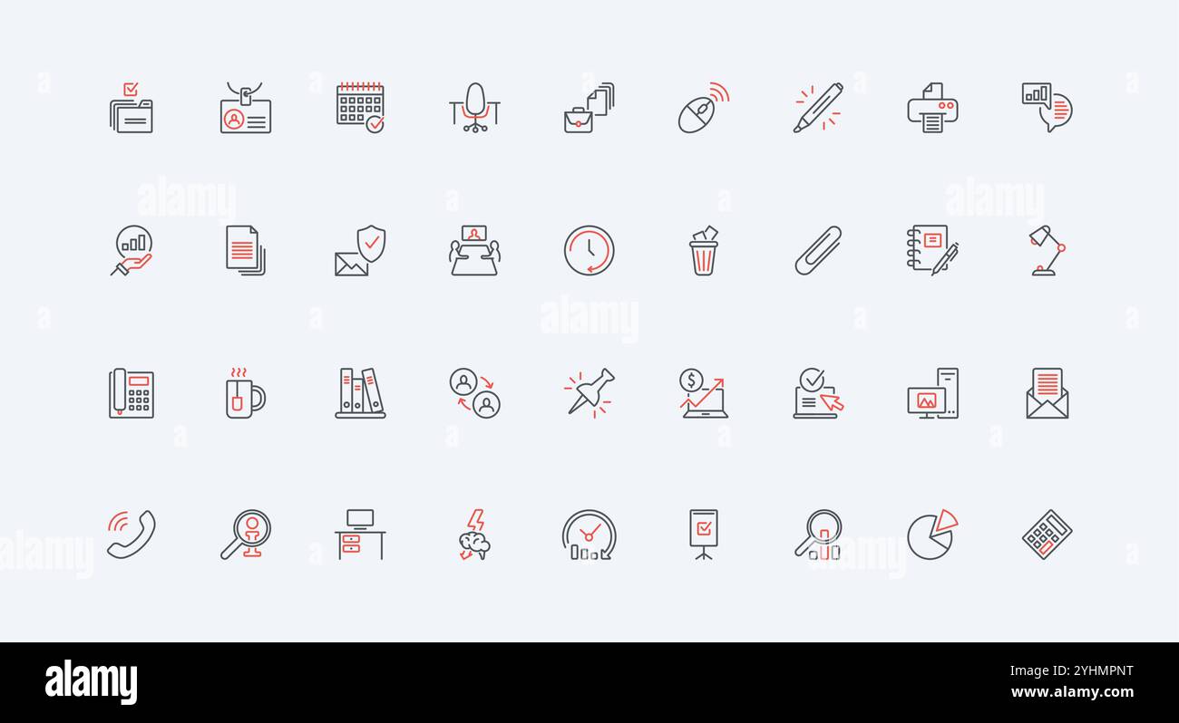 Office worker work at workplace, stationery and workflow, phone and ...