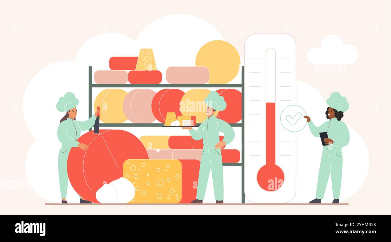 Cheese production and storage, food product presentation and tasting at ...