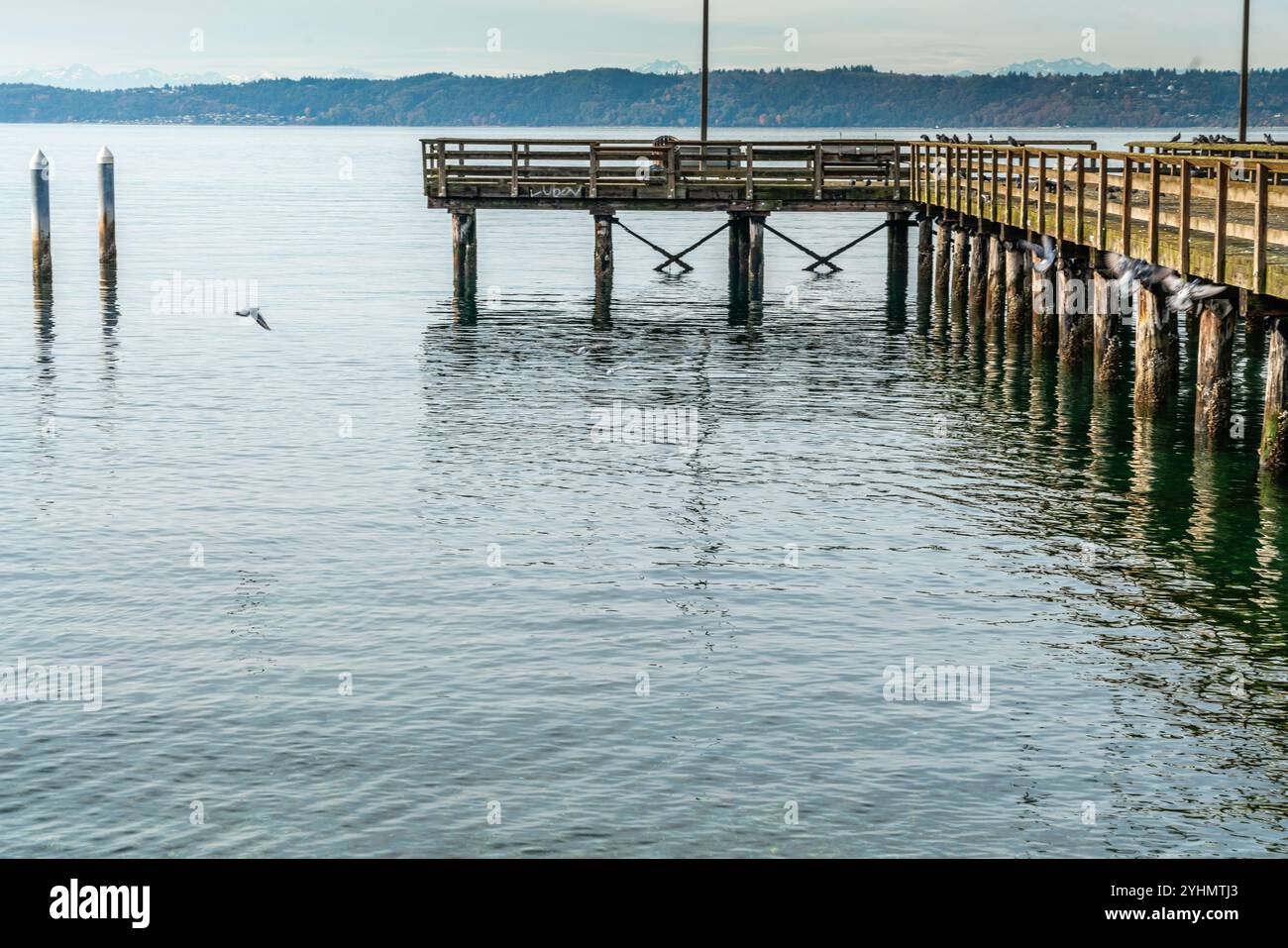 A pier along the shore at Redondo Beach, Washington Stock Photo - Alamy