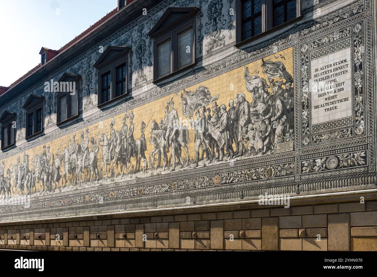 Dresden, Germany-august 15, 2022:view of the Furstenzug a long and ...