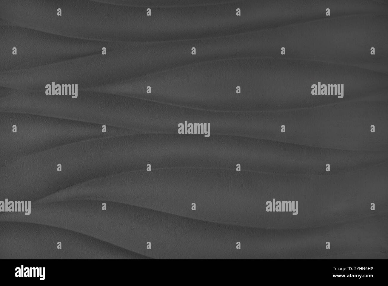 Plaster wall with volumetric relief surface wavy form pattern, black ...