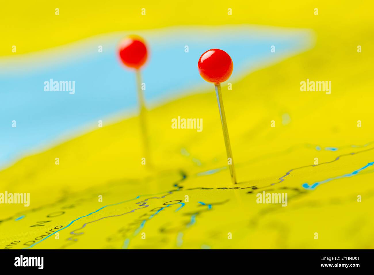 Travel destination points on a map Stock Photo - Alamy