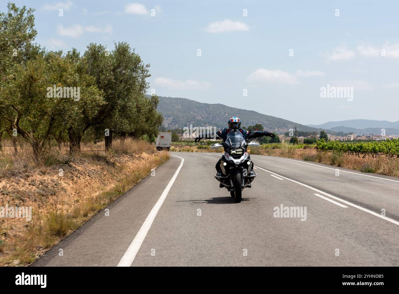 Riding a motorcycle on a highway Stock Photo - Alamy