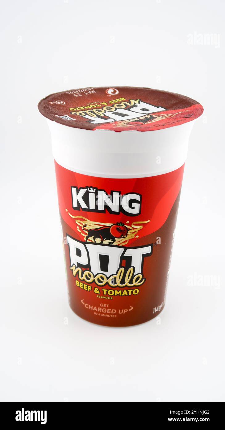 King Pot Noodle on white background Stock Photo - Alamy