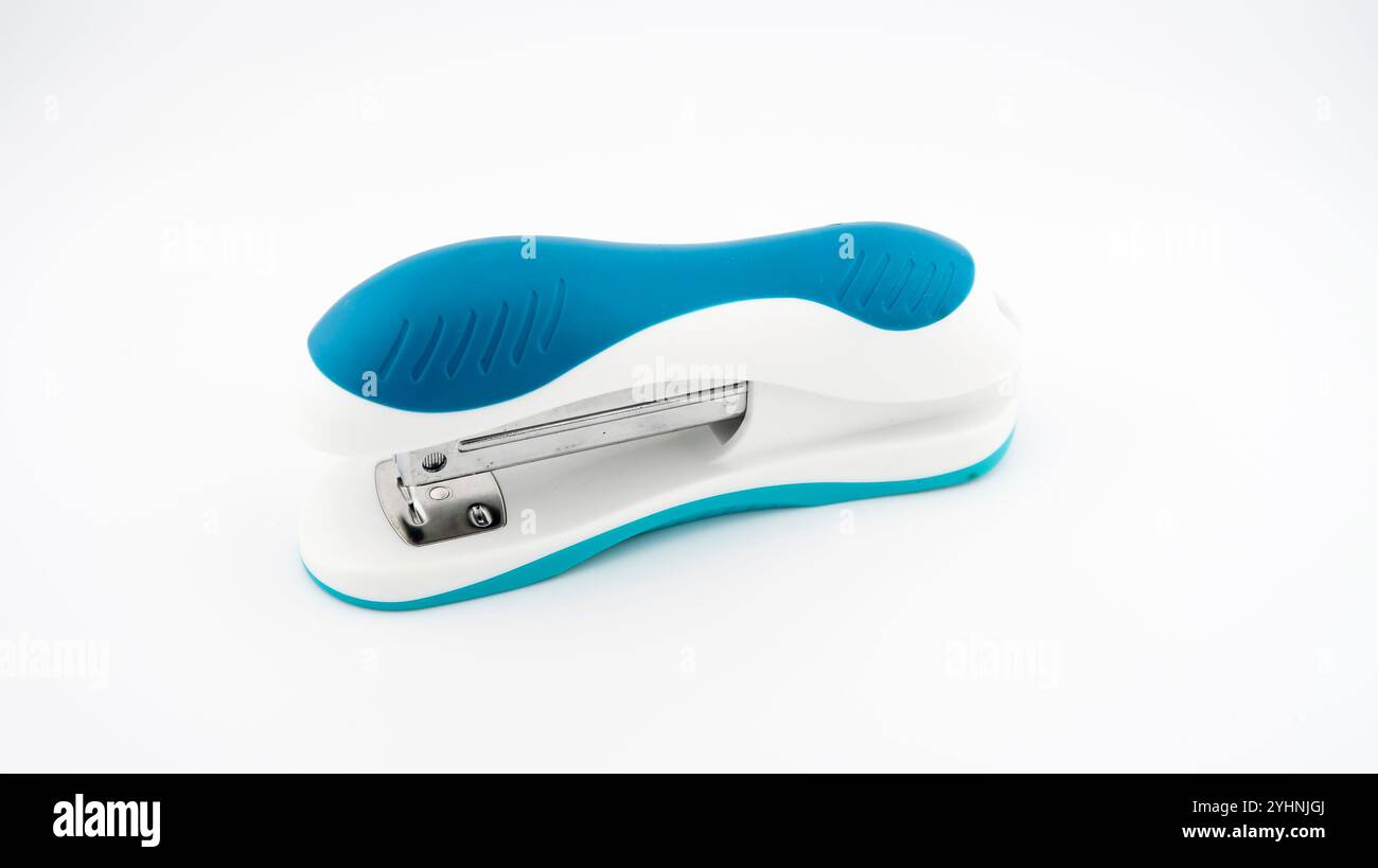 Small stapler on white background Stock Photo - Alamy