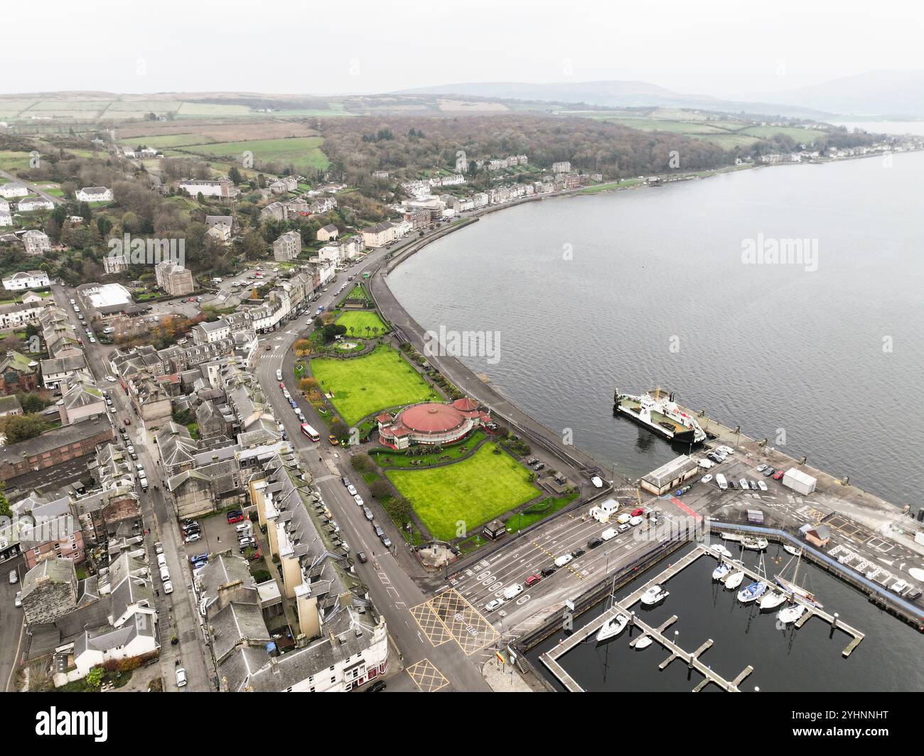 Aerial drone view of Rothesay Isle of Bute Stock Photo - Alamy