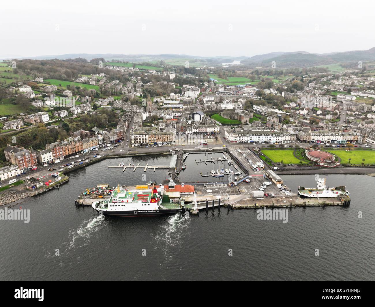 Aerial drone view of Rothesay Isle of Bute Stock Photo - Alamy