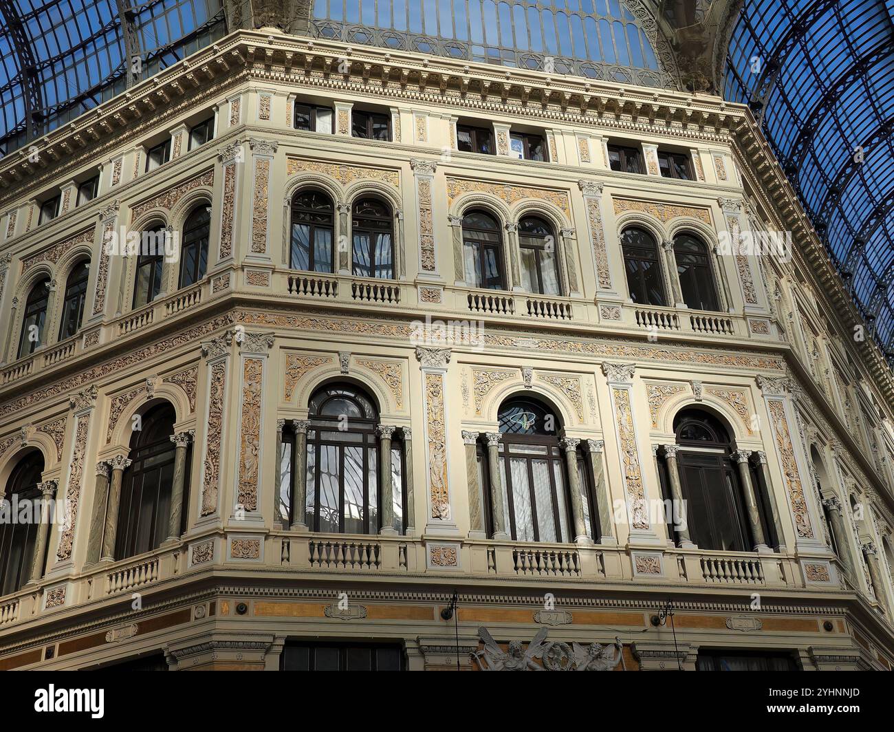 Interior of Galleria Umberto I, is a public shopping gallery, Naples, Napoli, Campania region ...