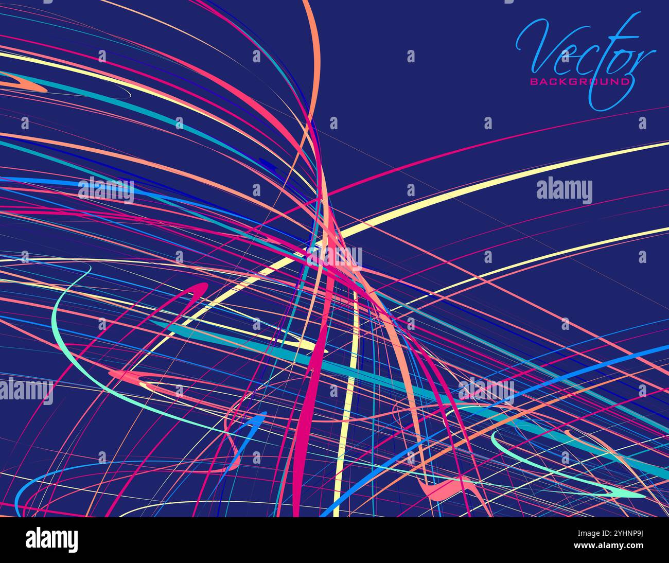 Abstract pattern with color thin strips on a blue background. Graphic ...