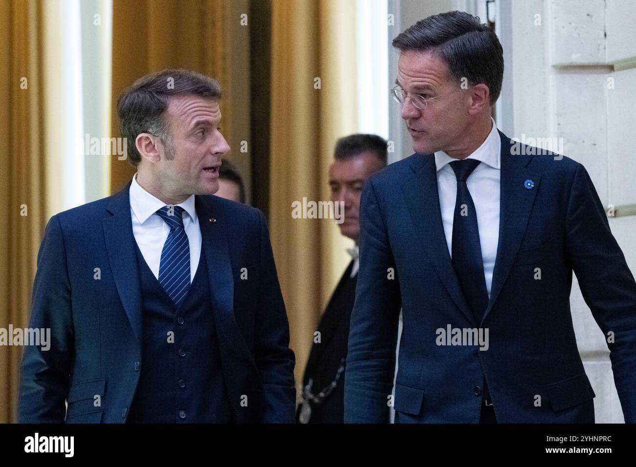 Paris, France. 12th Nov, 2024. French President Emmanuel Macron ...