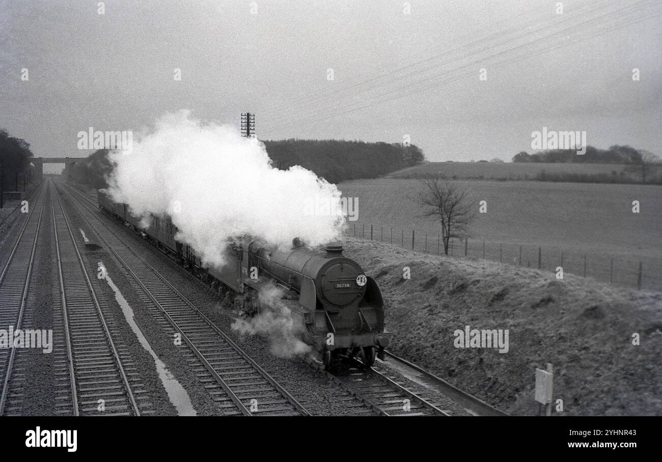 Late1950s, historical, steam locomotive, no 30798 with carriages on ...
