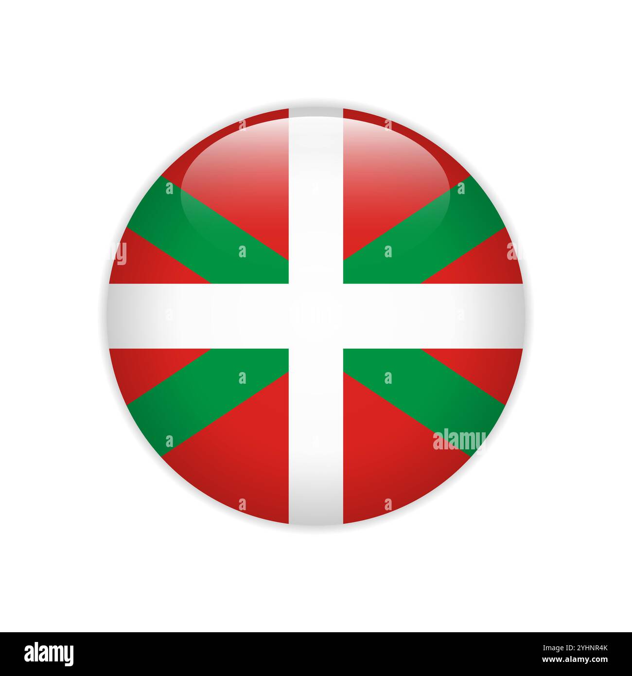 Flag of Basque Country autonomous communities of Spain button Stock ...