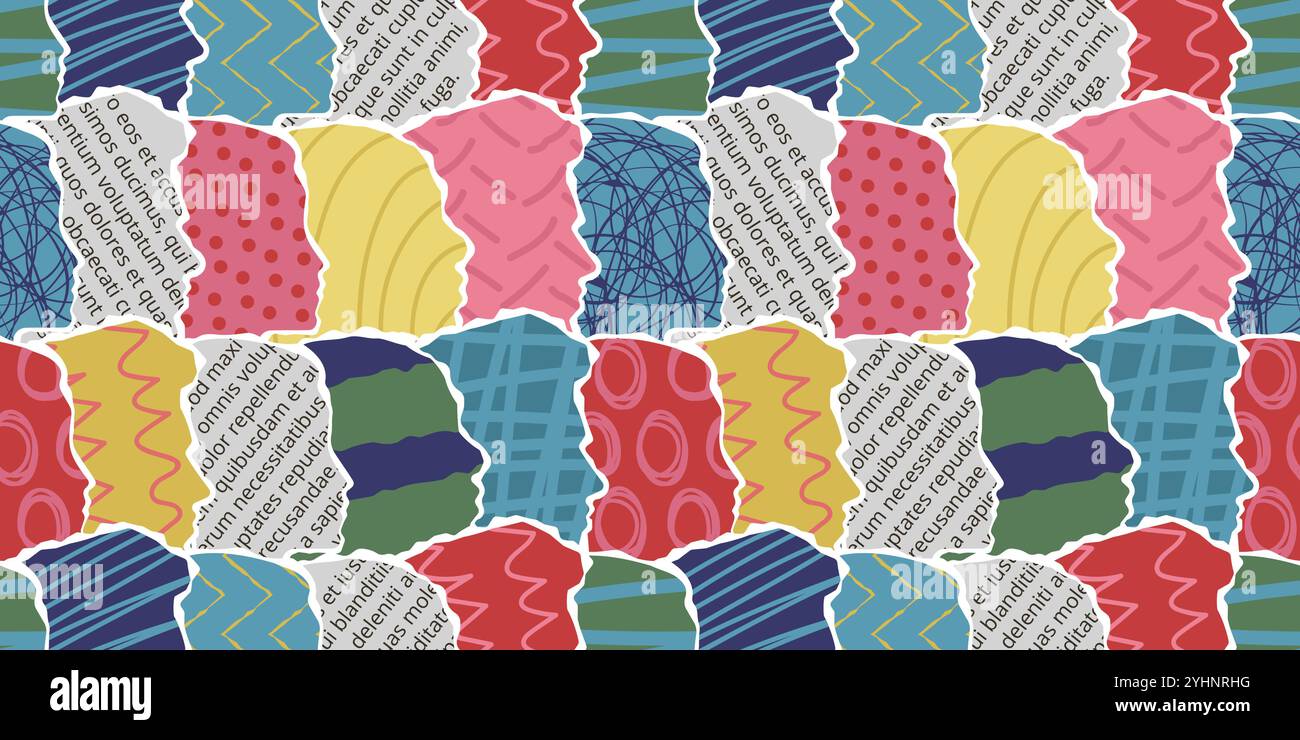 People crowd heads abstract art. Paper society silhouettes, humans ...