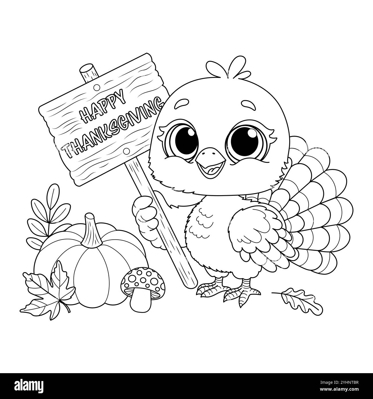 Cartoon Thanksgiving Turkey Black And White Cut And Paste Thanksgiving