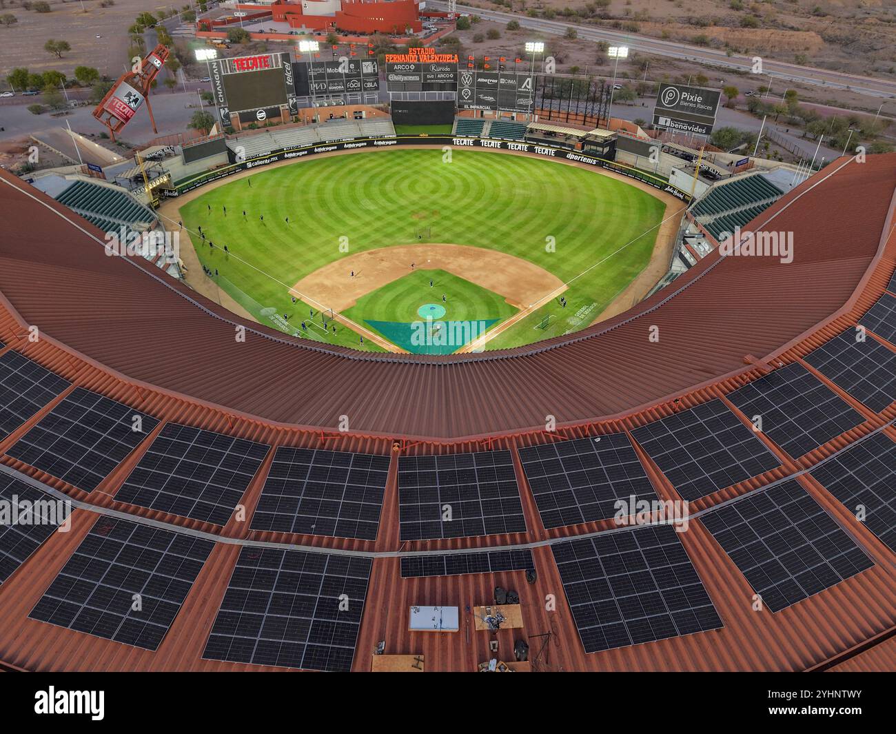 Solar panels on the stadium roof hi-res stock photography and images ...