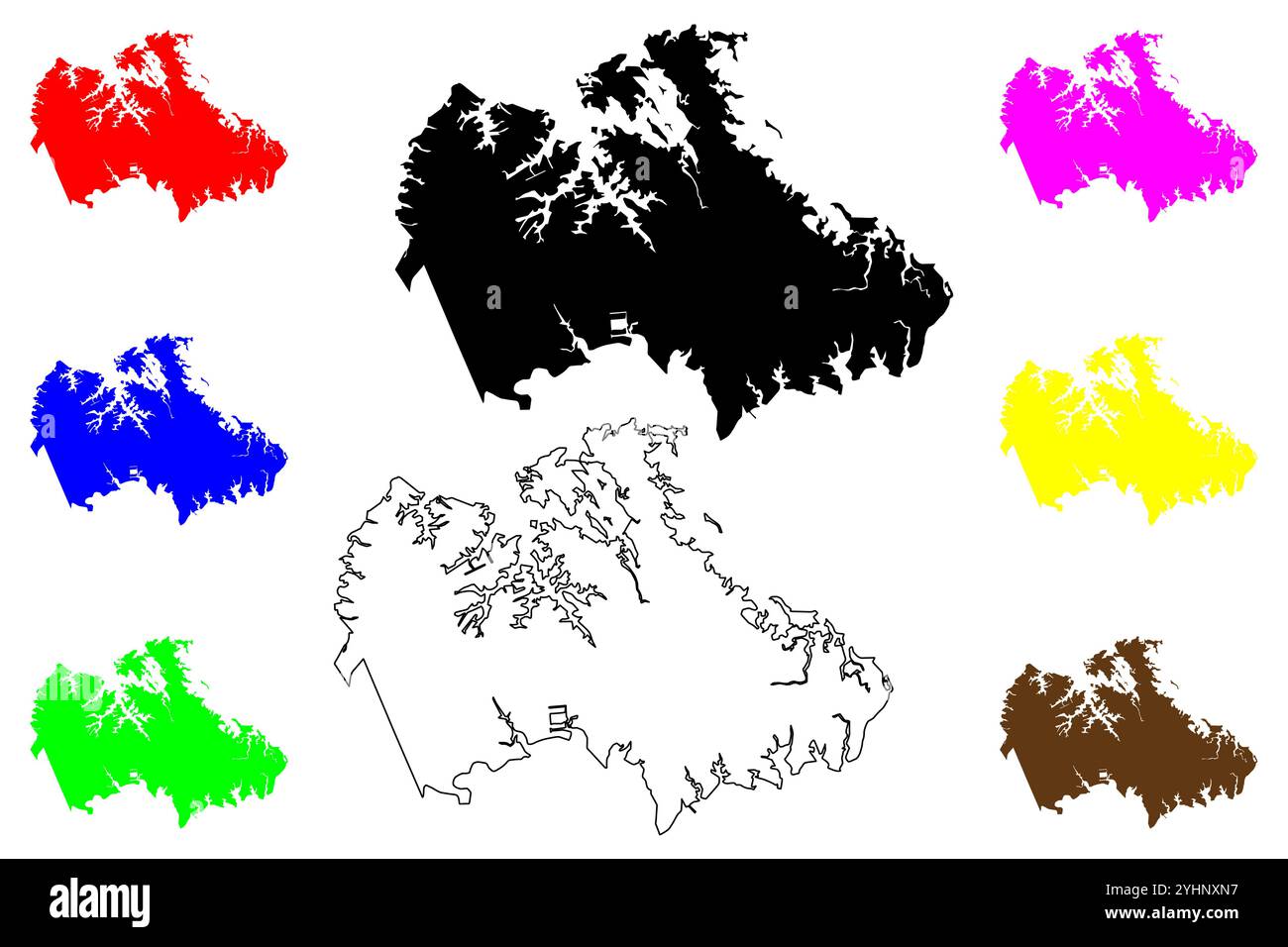 Poquoson outline map hi-res stock photography and images - Alamy