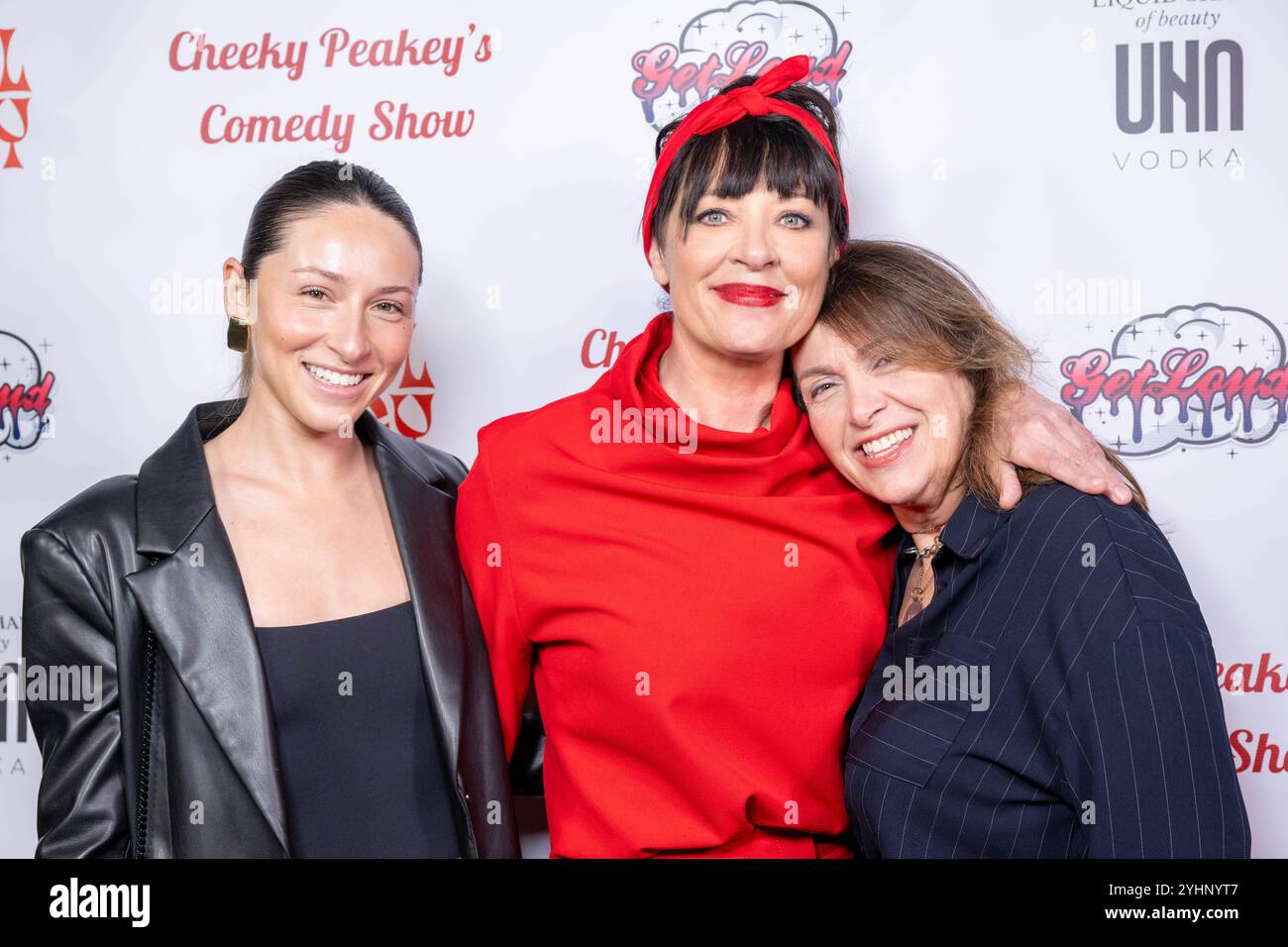 Comedian Christine Peake with Designers Shanesa and Nancy Fath attends ...