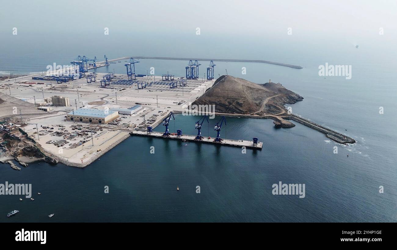 Chancay, Peru. 12th Nov, 2024. View of the port of Chancay, which is 60 ...