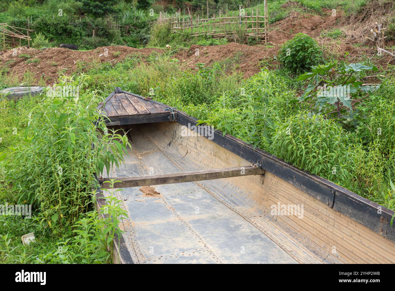 Xepon, Laos - June 18, 2023: boats made of parts of American aircraft ...