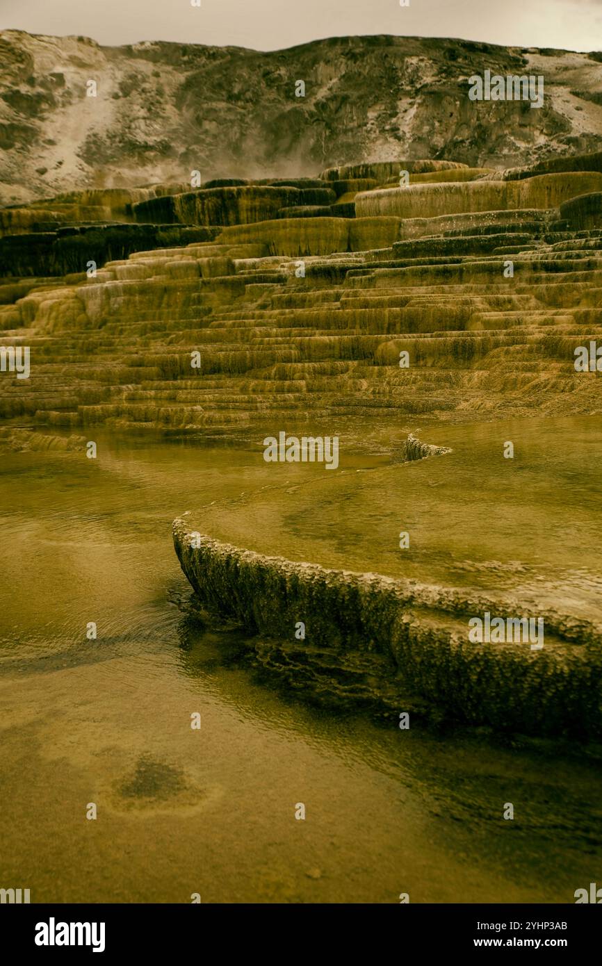 Textures and colors of the terrain in Yellowstone National Park III ...