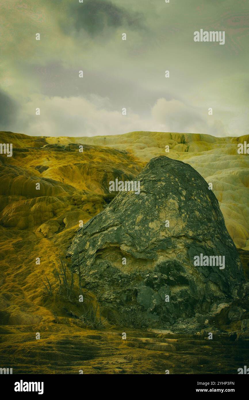 Textures and colors of the terrain in Yellowstone National Park, USA ...