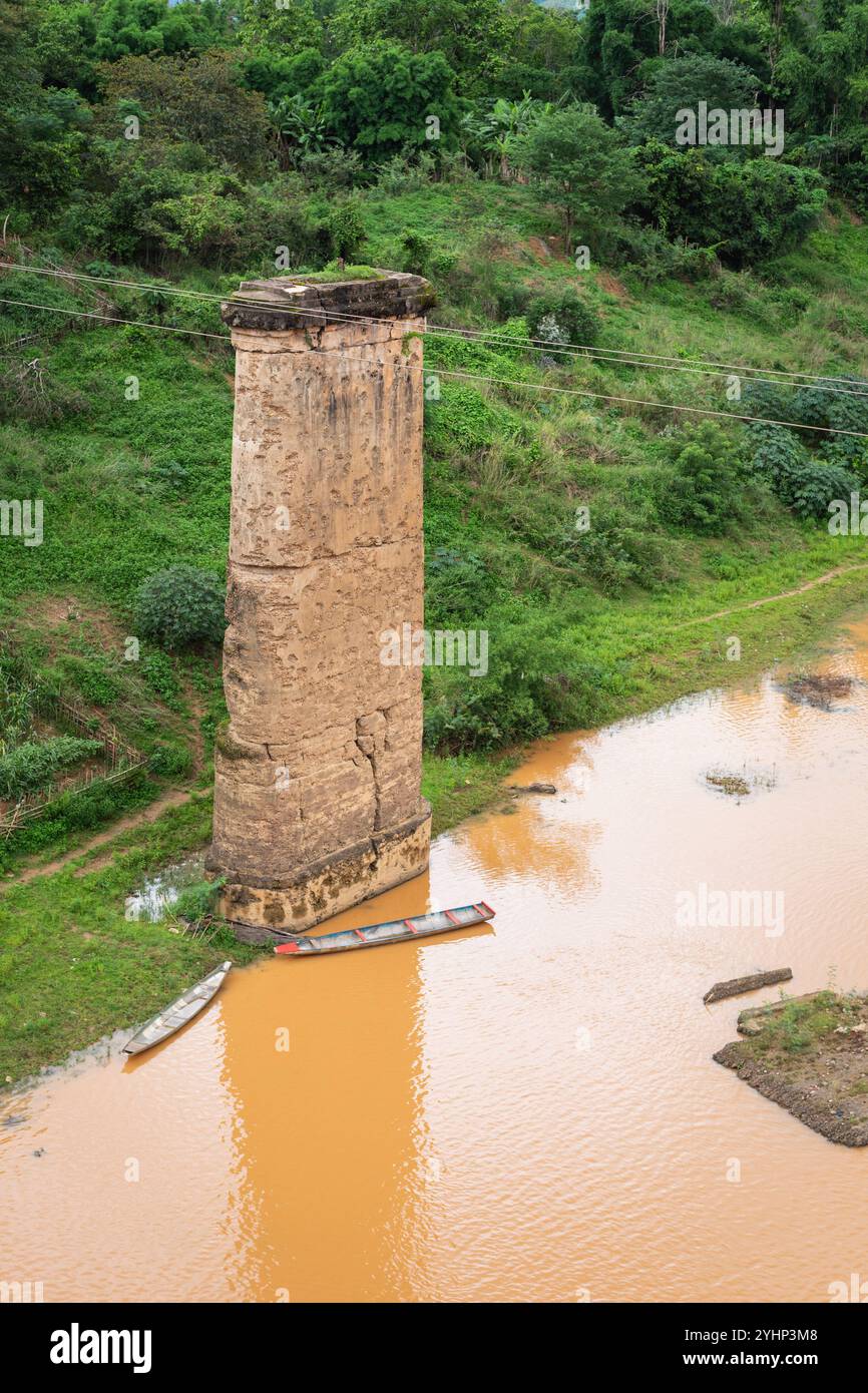 Xepon, Laos - June 18, 2023: boats made of parts of American aircraft ...