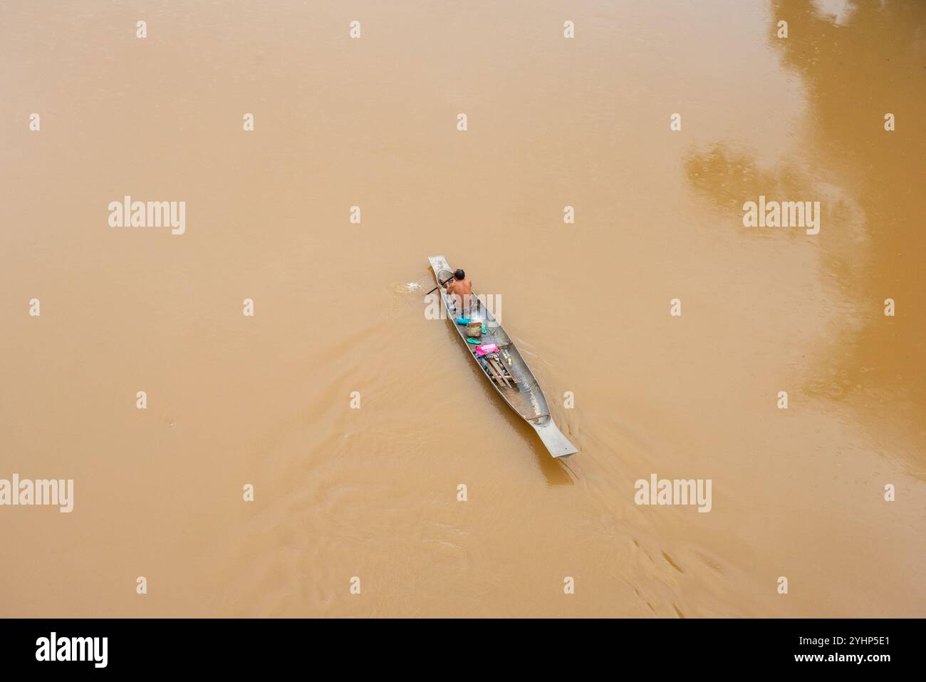 Xepon, Laos - June 14, 2023: boats made of parts of American aircraft ...