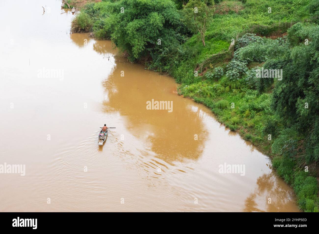 Xepon, Laos - June 14, 2023: boats made of parts of American aircraft ...