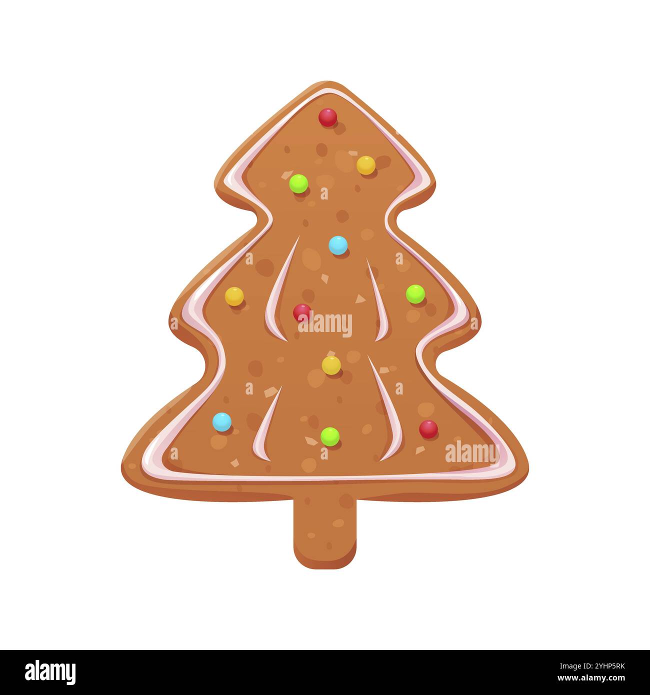 Christmas gingerbread cookie Tree shape decorated with icing ...