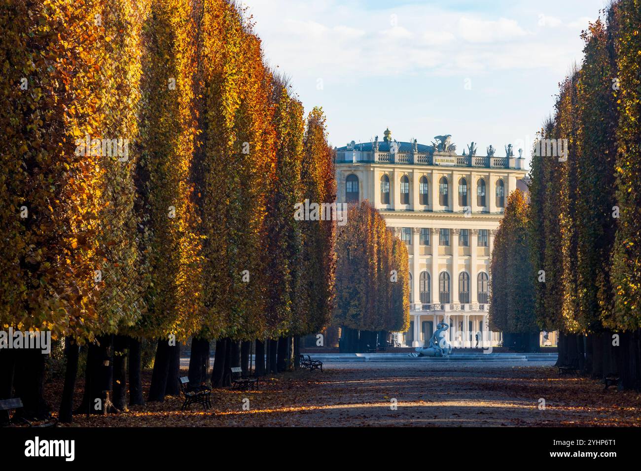 Vienna: Schloss Schönbrunn Palace and park, main facade, naiad fountain ...