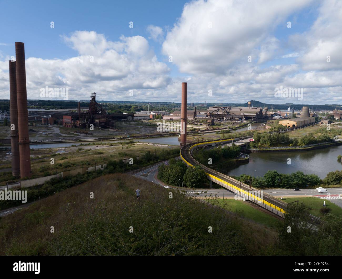 Industrial manufacturing steel and metal. Charleroi, Belgium blast ...