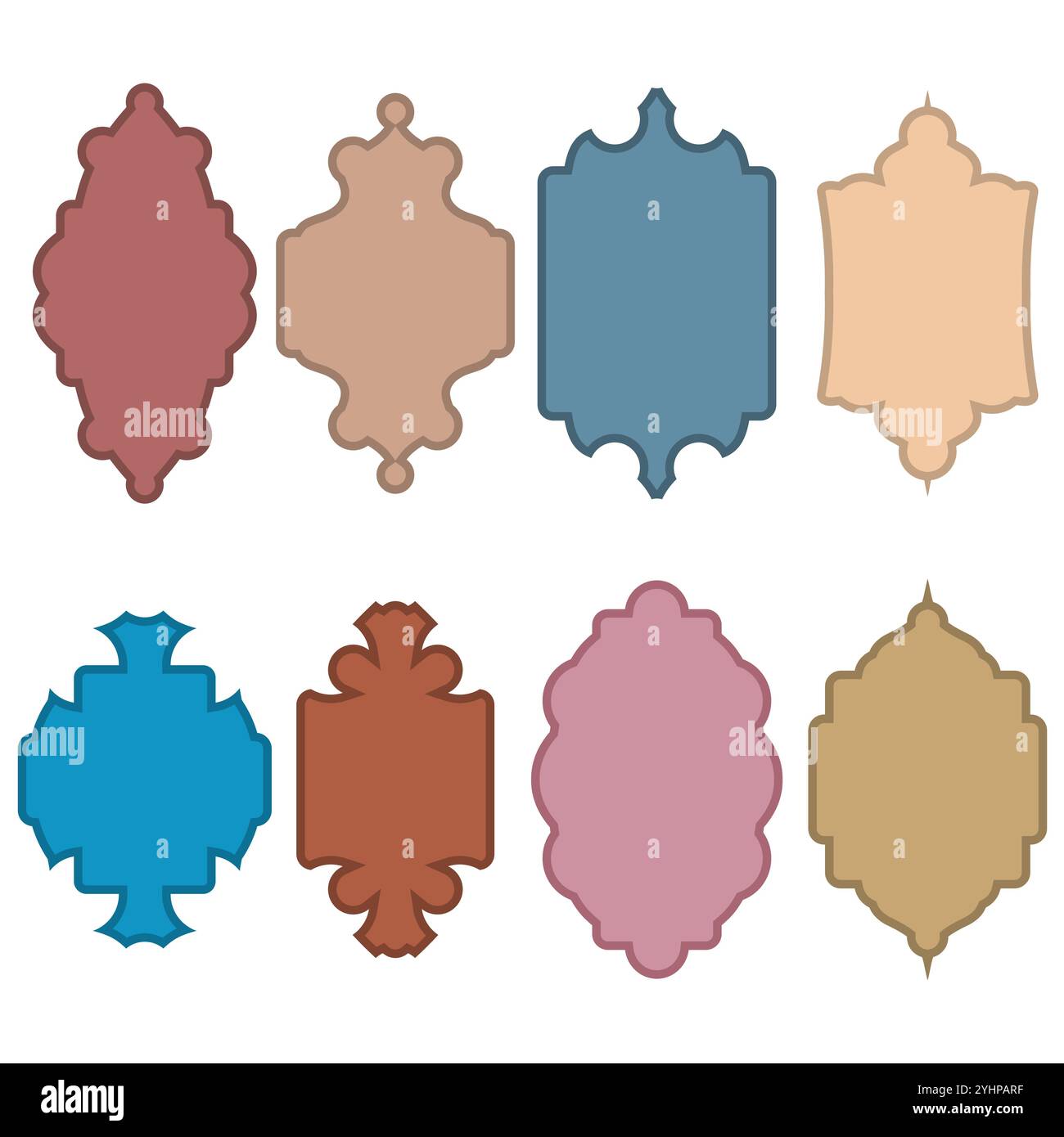 Vector arabic windows. Oriental style Islamic windows and arches with ...