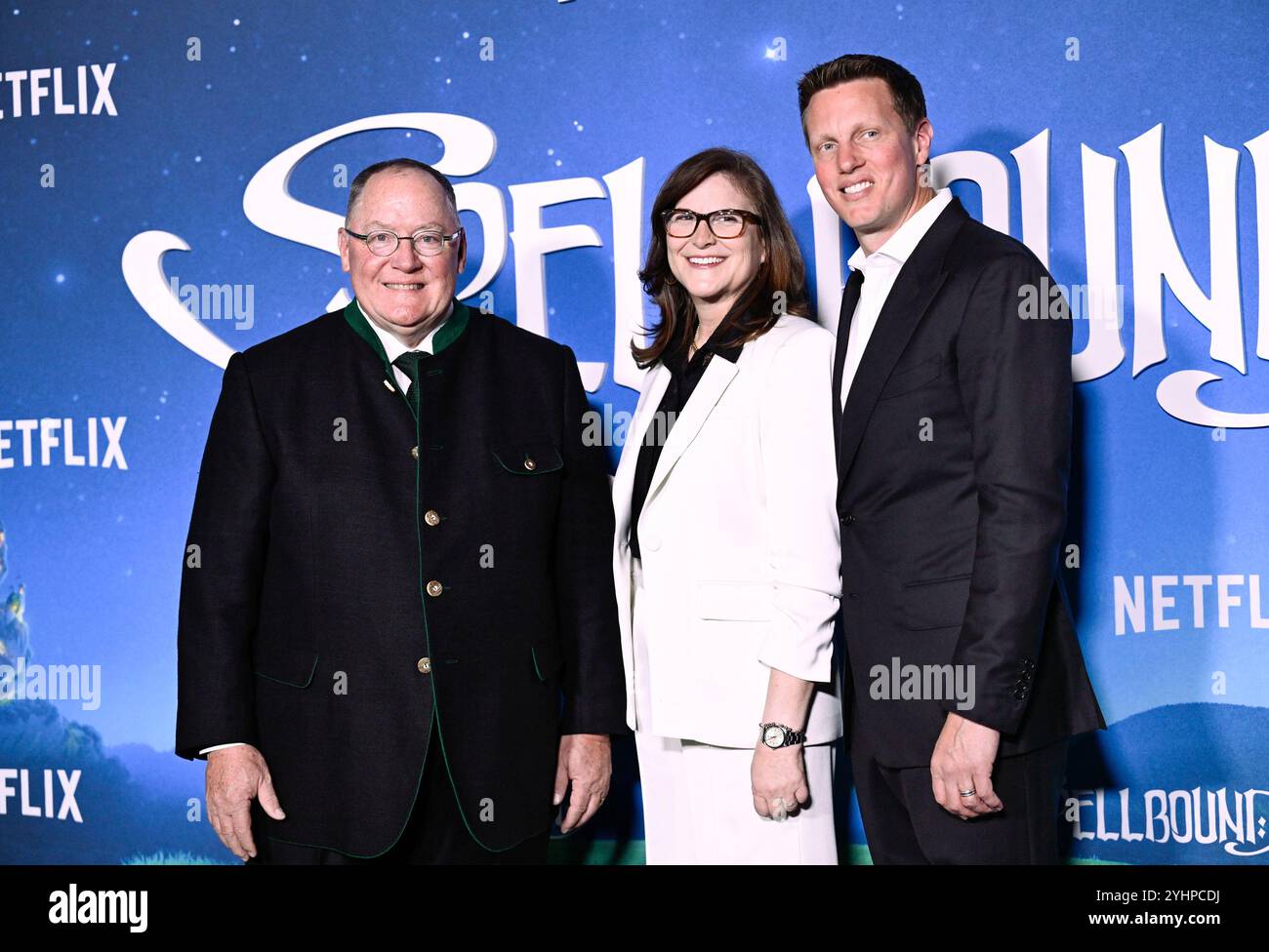 Skydance Media's John Lassseter, left, Dana Goldberg and David Ellison ...