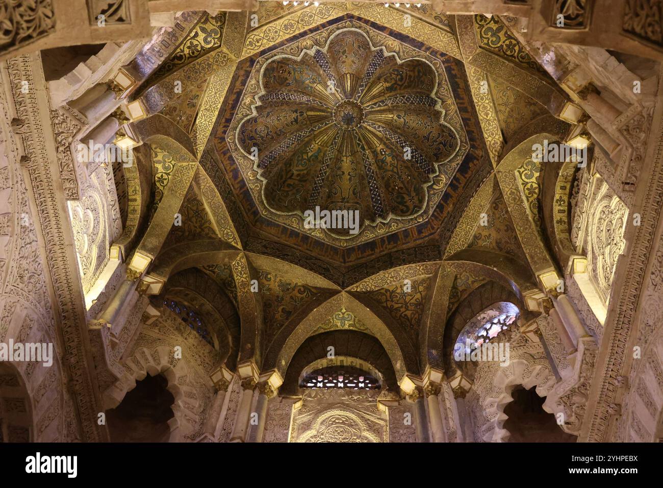 Dome of the Mihrab, Mosque-Cathedral of Cordoba, Andalusia, Spain Stock ...