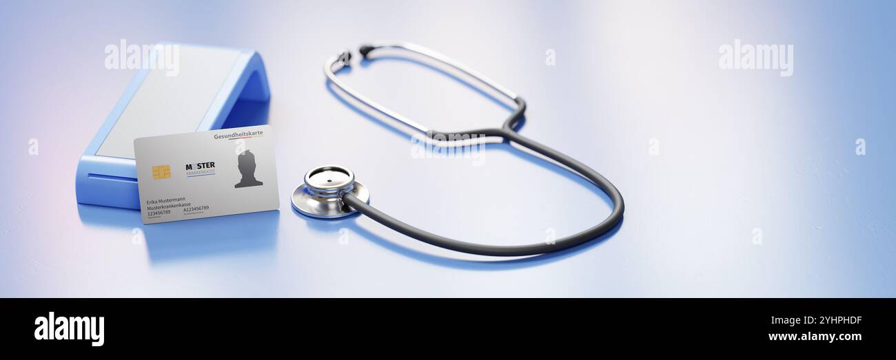 German public health insurance concept: A sample health insurance card ...