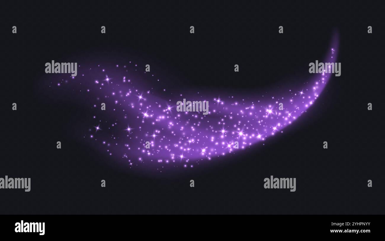 Purple magic cloud with sparkles, stardust sparkling decoration ...