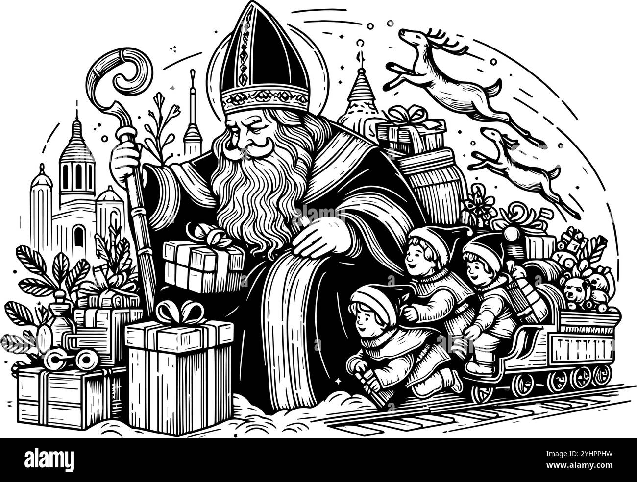 Giving gifts Black and White Stock Photos & Images - Alamy