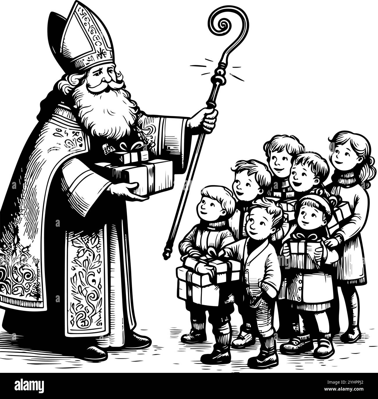 Traditional celebration saint nicholas Black and White Stock Photos ...