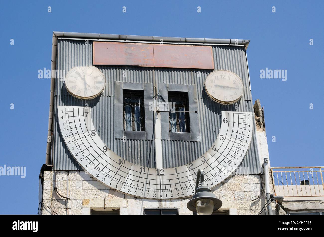 Upper section of the Zoharei Chama Synagogue or Mahane Yehuda Clock ...