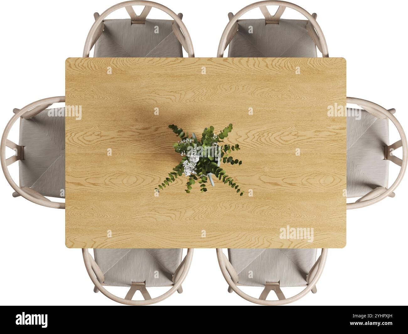 Top view of dining table with chairs Stock Photo - Alamy