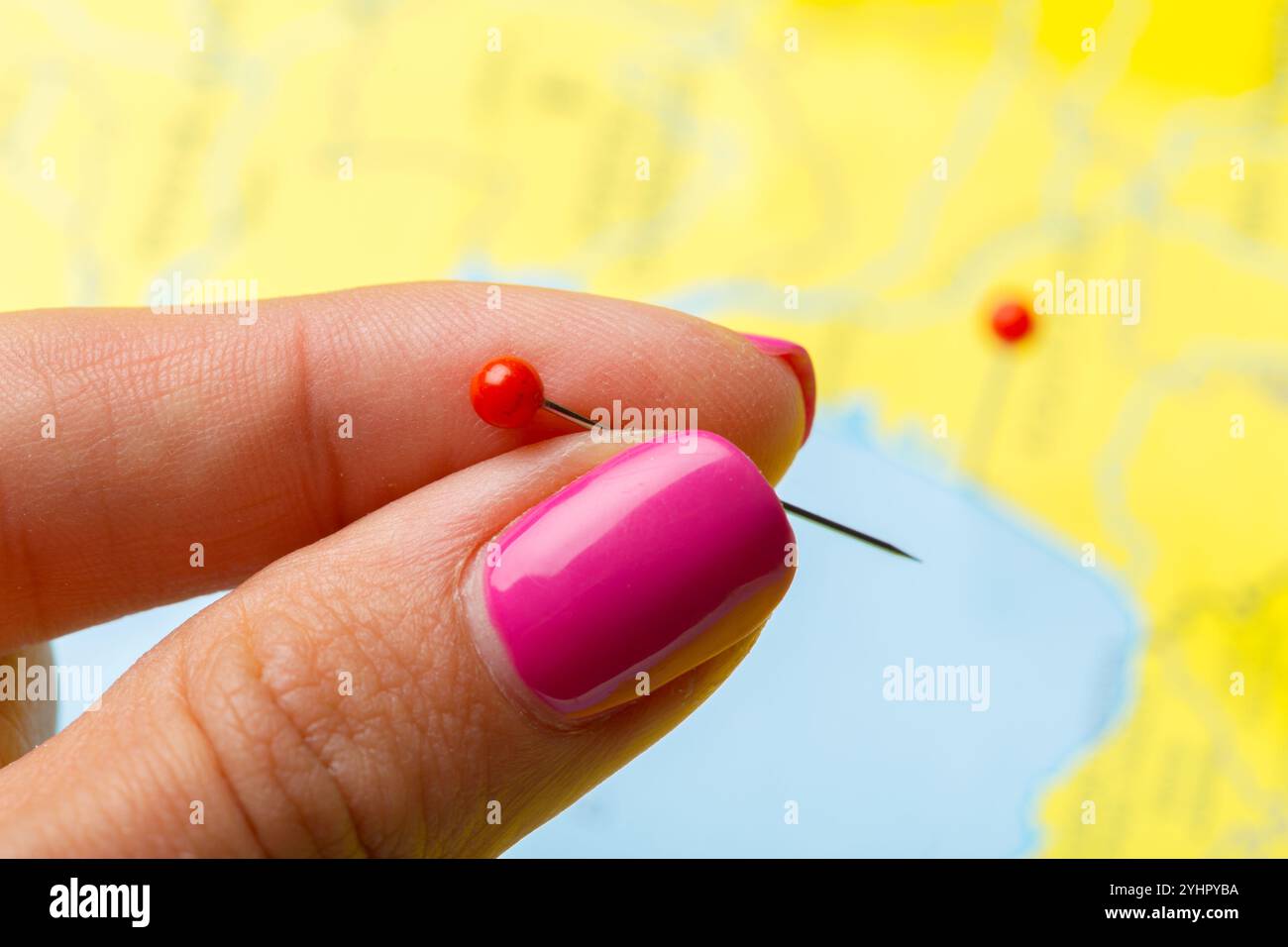 Travel destination points on a map Stock Photo - Alamy