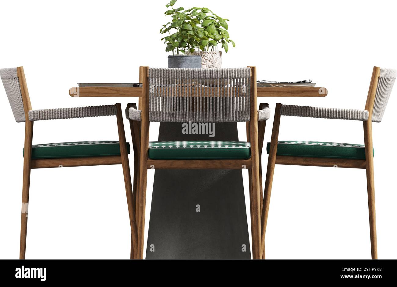 Top view of dining table with chairs Stock Photo - Alamy