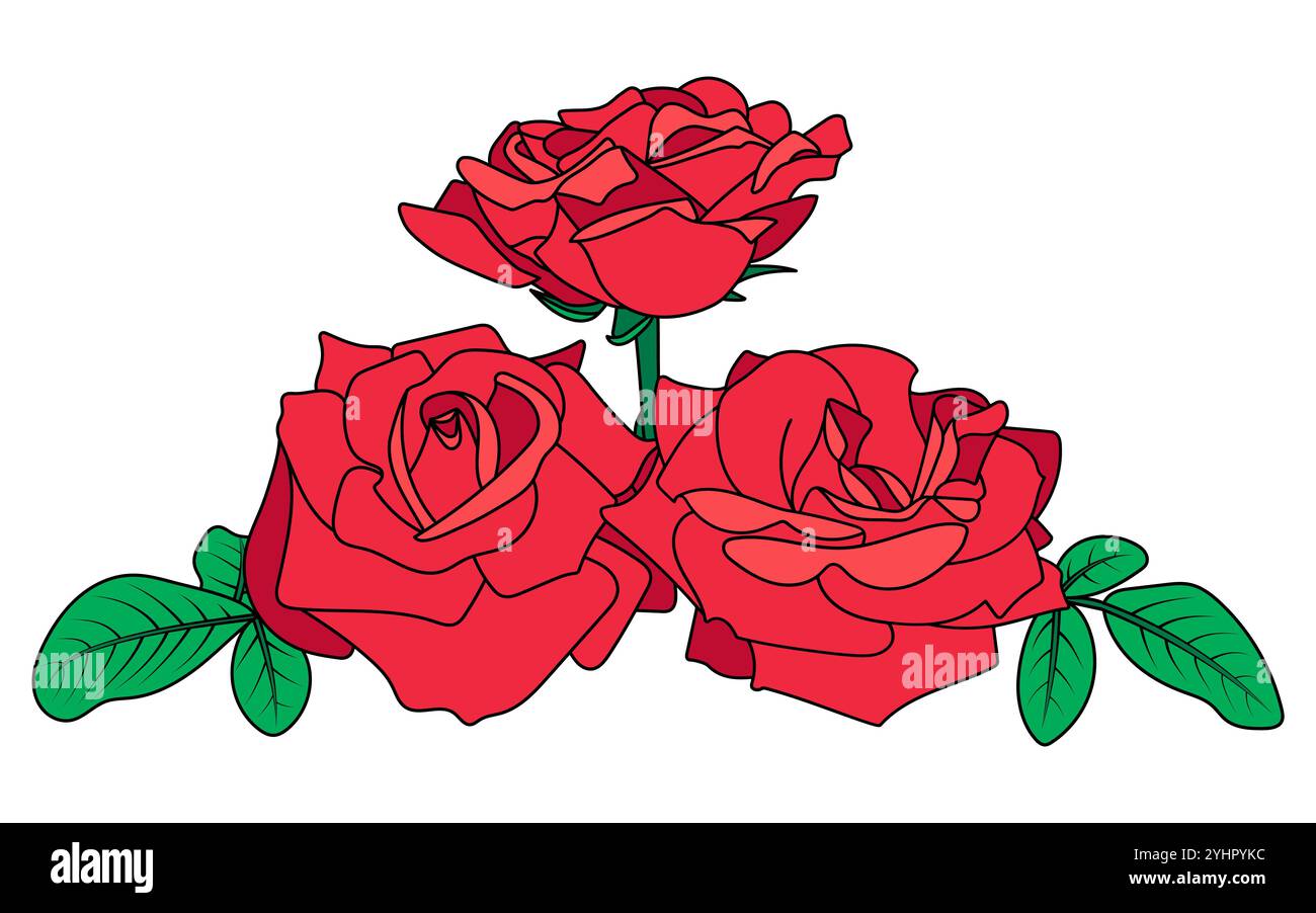 Simple rose illustration hi-res stock photography and images - Alamy