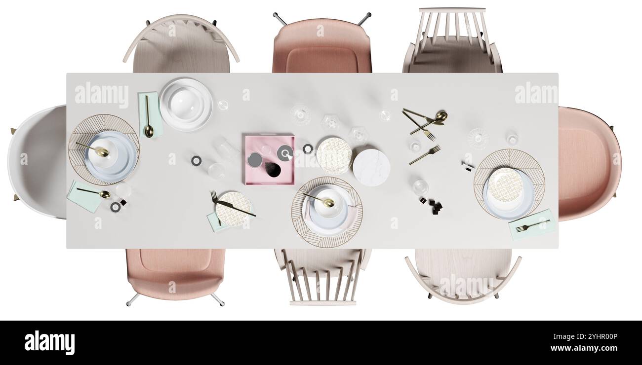 Top view table set Cut Out Stock Images & Pictures - Alamy